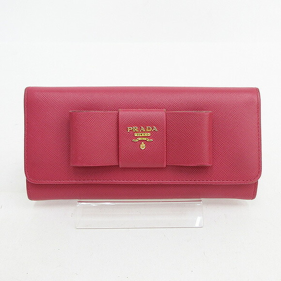 Prada | Bags | Prada Ribbon Long Wallet Pink Saffiano Leather | Poshmark